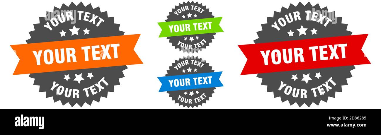 your text sign. round ribbon label set. Stamp Stock Vector Image & Art ...