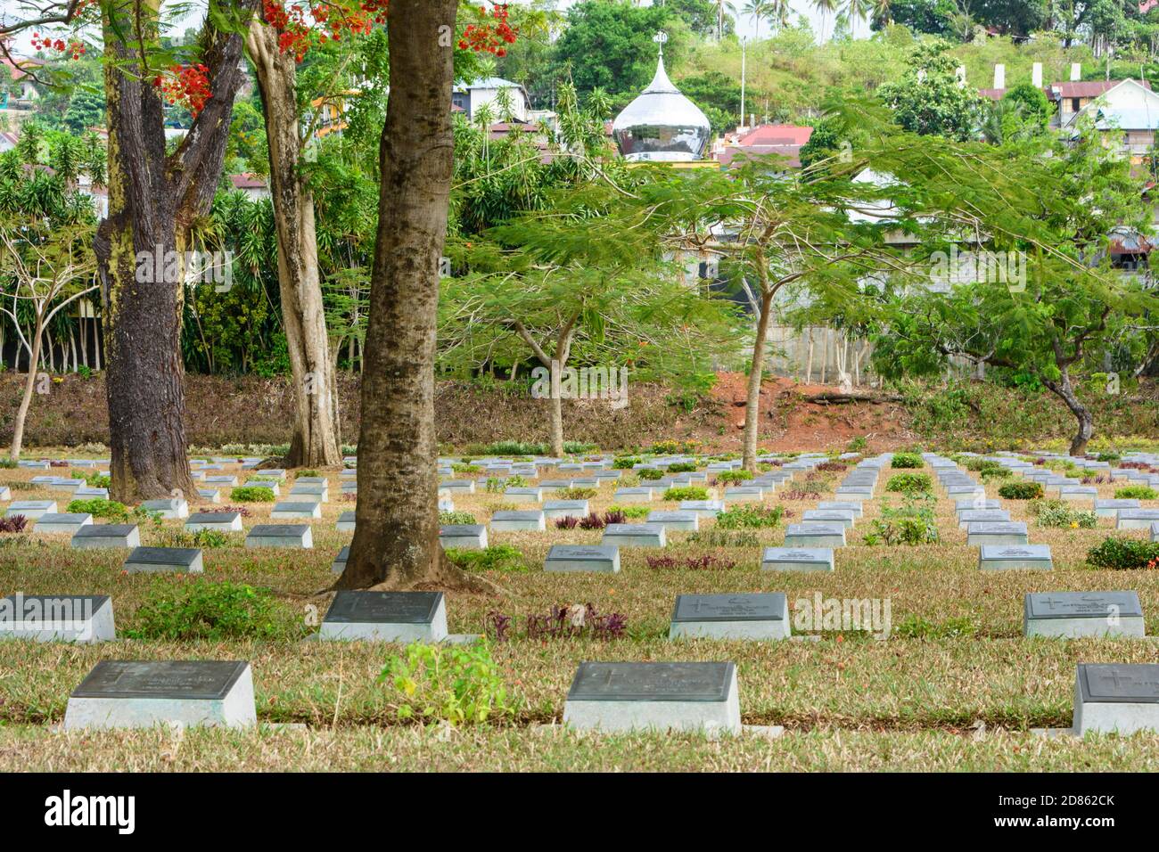 Commonwealth war cemetery in Ambon, South Moluccas, Indonesia Stock ...