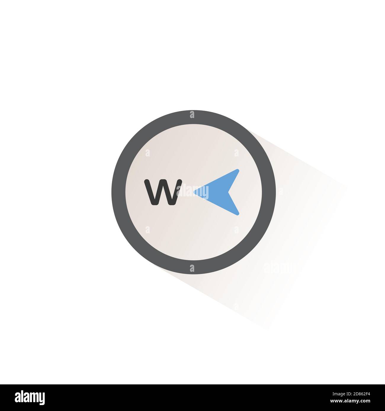 West direction. Isolated color icon. Weather glyph vector illustration ...