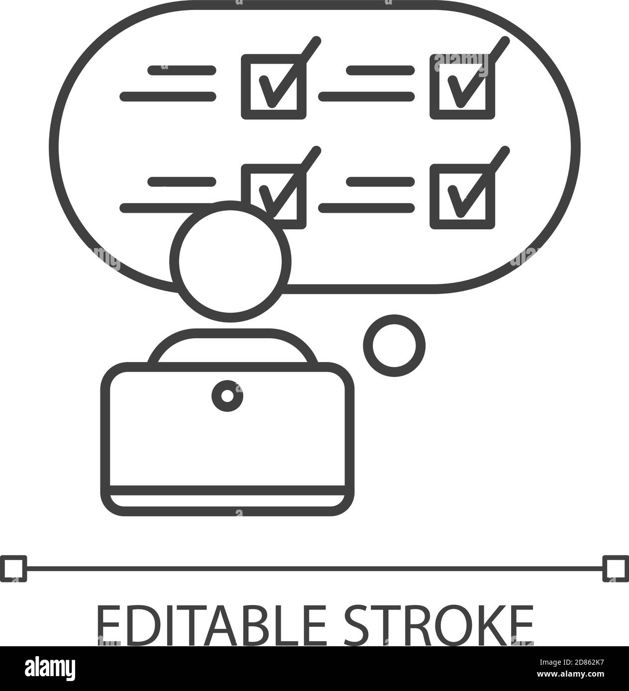 Online survey illustration check Black and White Stock Photos & Images ...