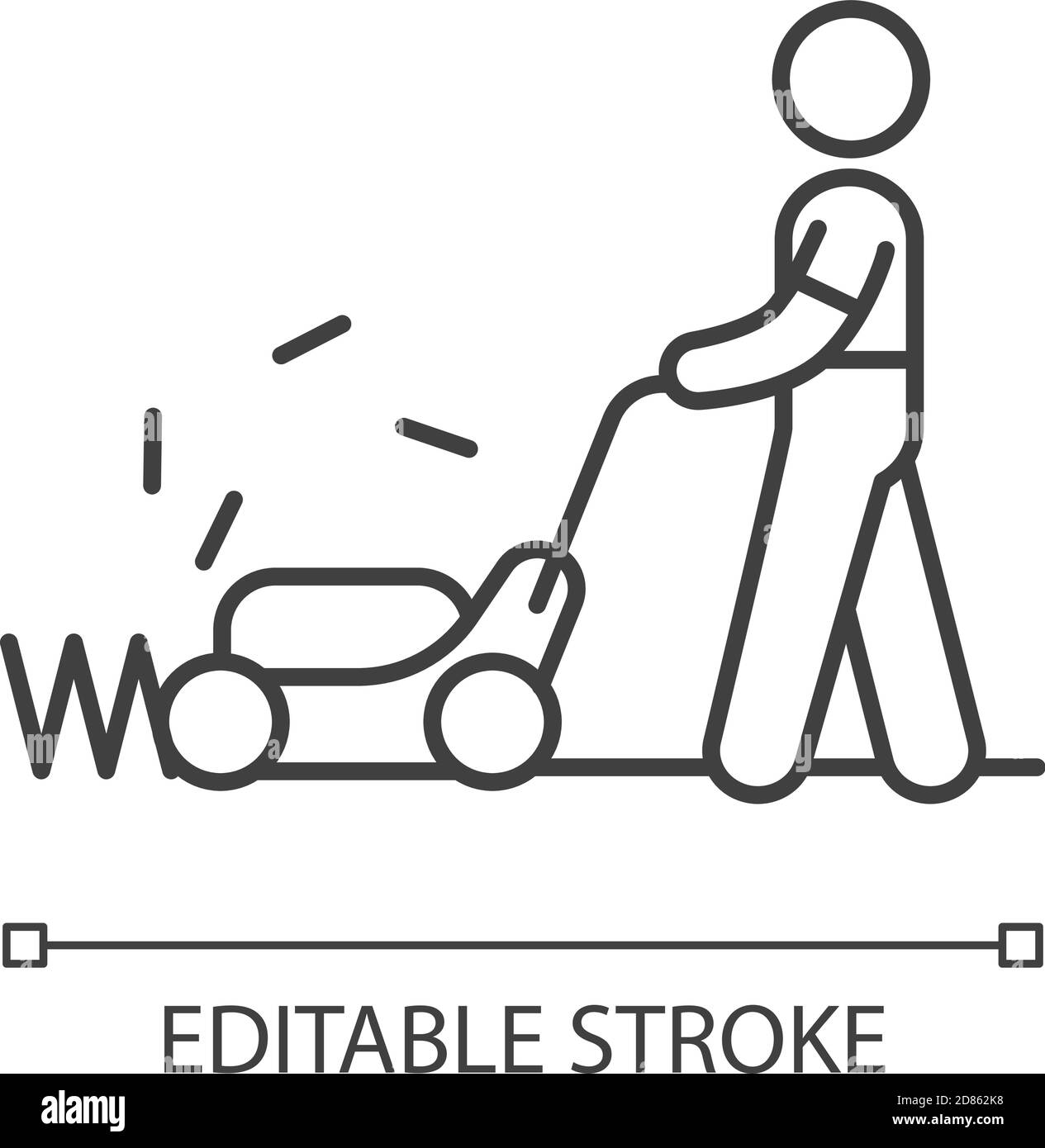 Mower line icon outline Black and White Stock Photos & Images - Alamy