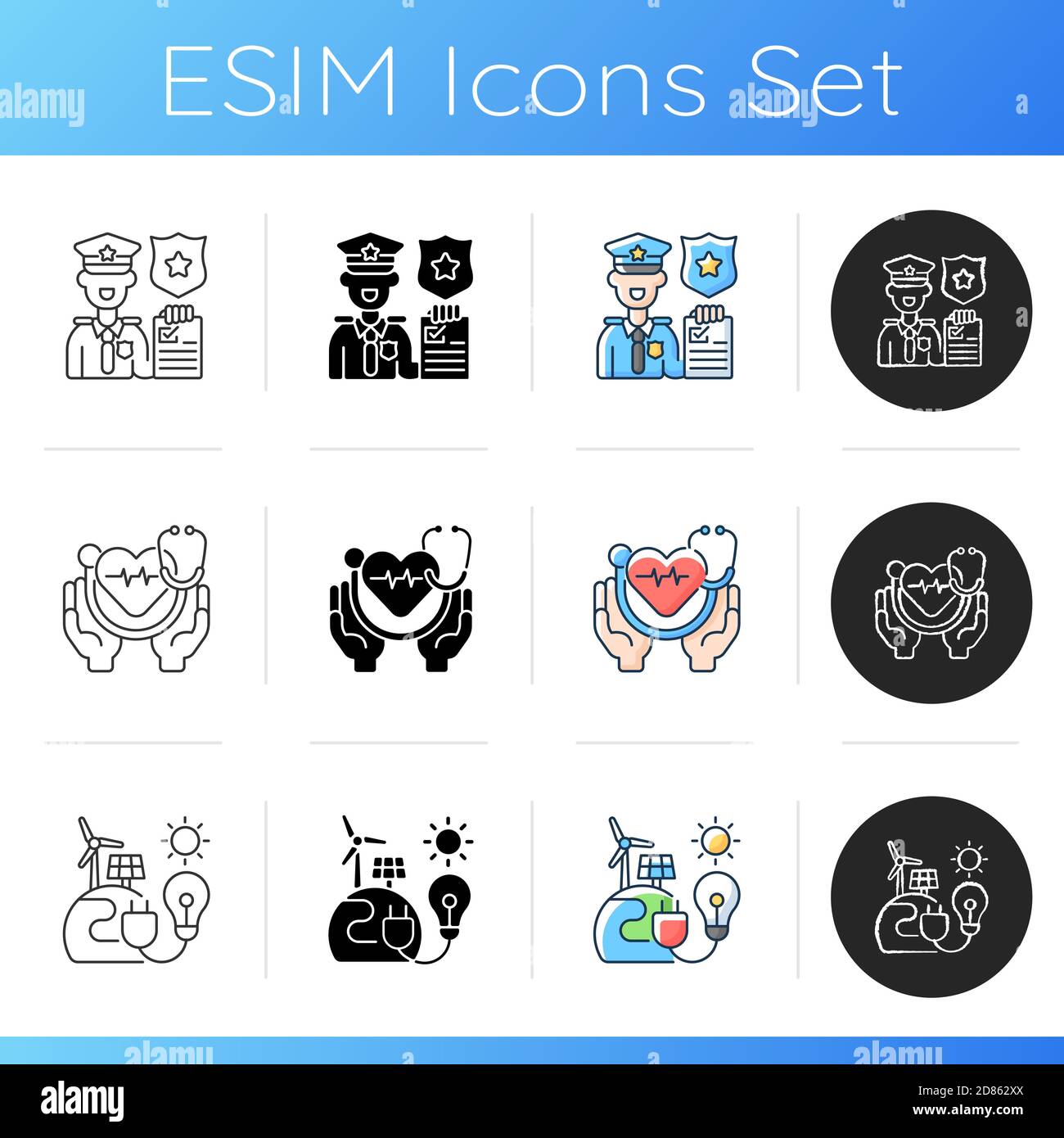 Essential services icons set Stock Vector Image & Art - Alamy