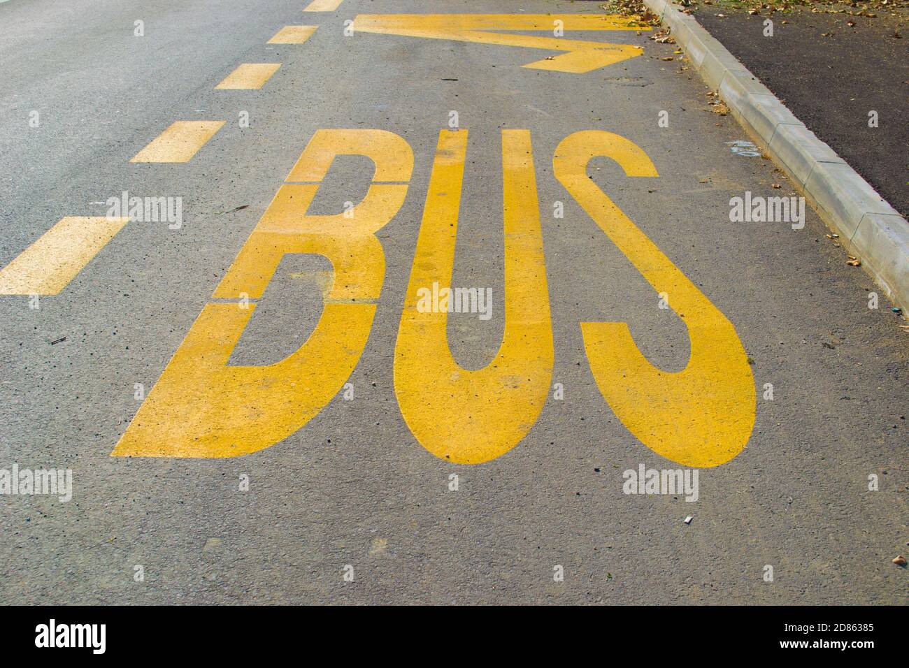 Yellow Bus Stop Sign Painted High Resolution Stock Photography and ...