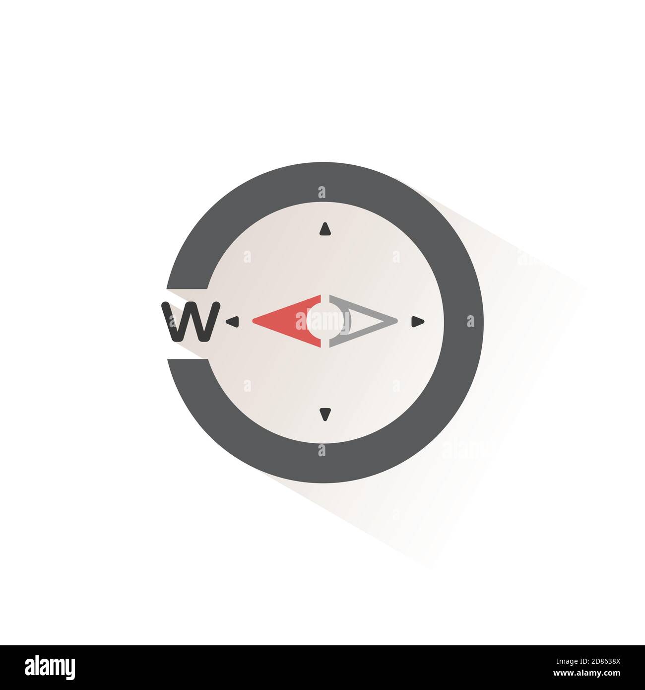 West direction. Compass. Isolated color icon. Weather glyph vector ...