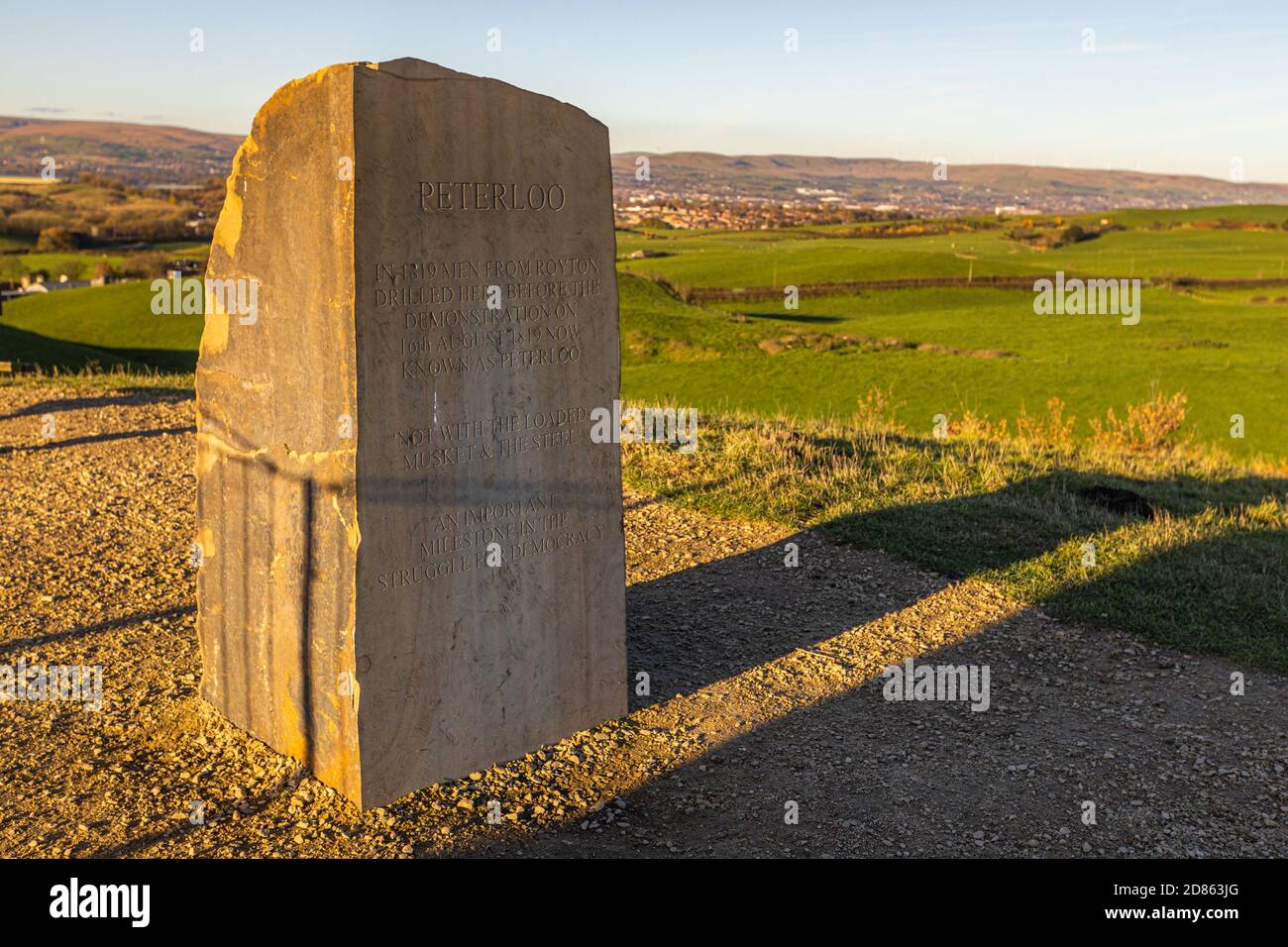 Memorial to the local victims of the Manchester Peterloo Massacre in ...