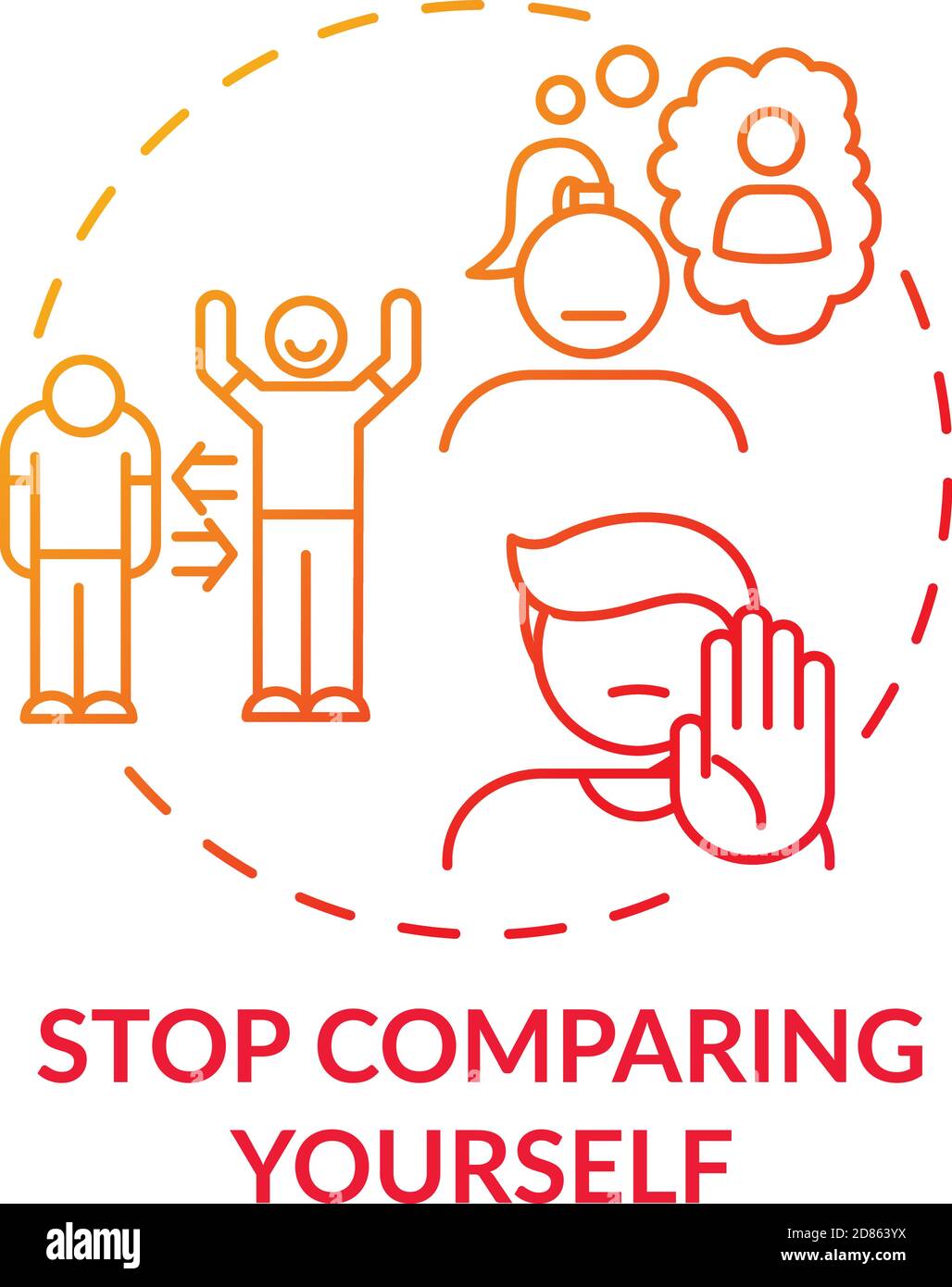 Stop comparing yourself concept icon Stock Vector Image & Art - Alamy
