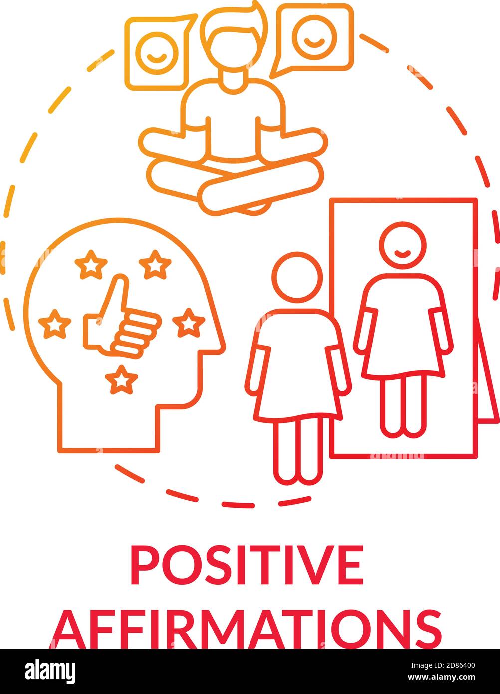 Positive affirmations concept icon Stock Vector Image & Art - Alamy