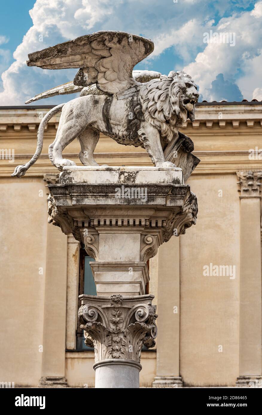 Statue of the Winged Lion of Saint Mark, symbol of the evangelist, the ...