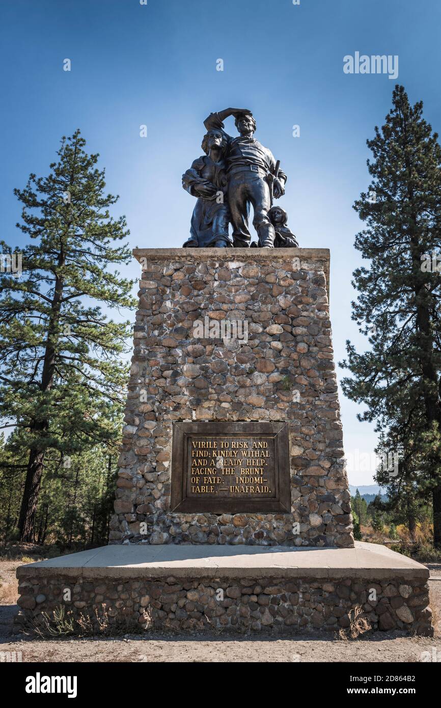 Donner party monument at Donner Memorial State Park, Truckee ...