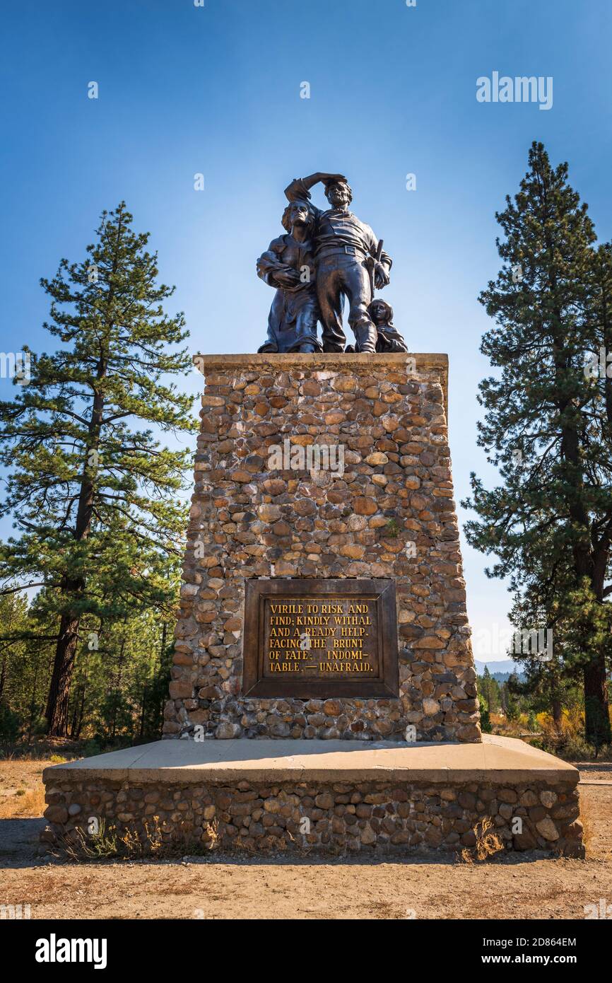 Donner party monument at Donner Memorial State Park, Truckee ...