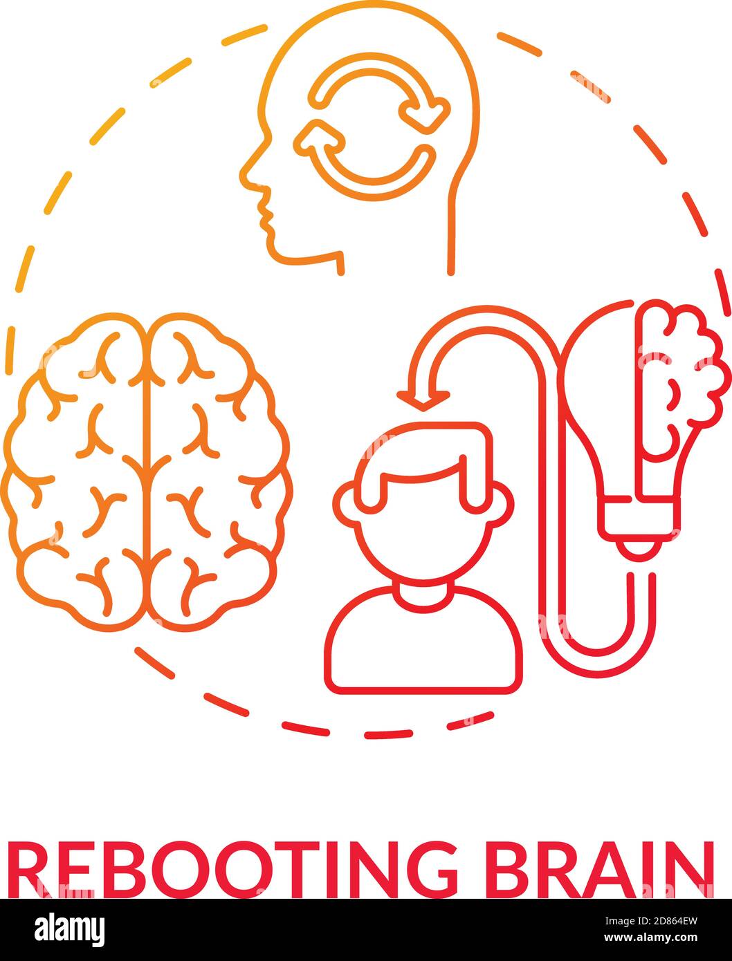 Rebooting brain concept icon Stock Vector Image & Art - Alamy