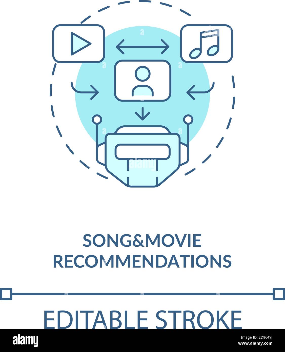 Song and movie recommendations concept icon Stock Vector Image & Art ...