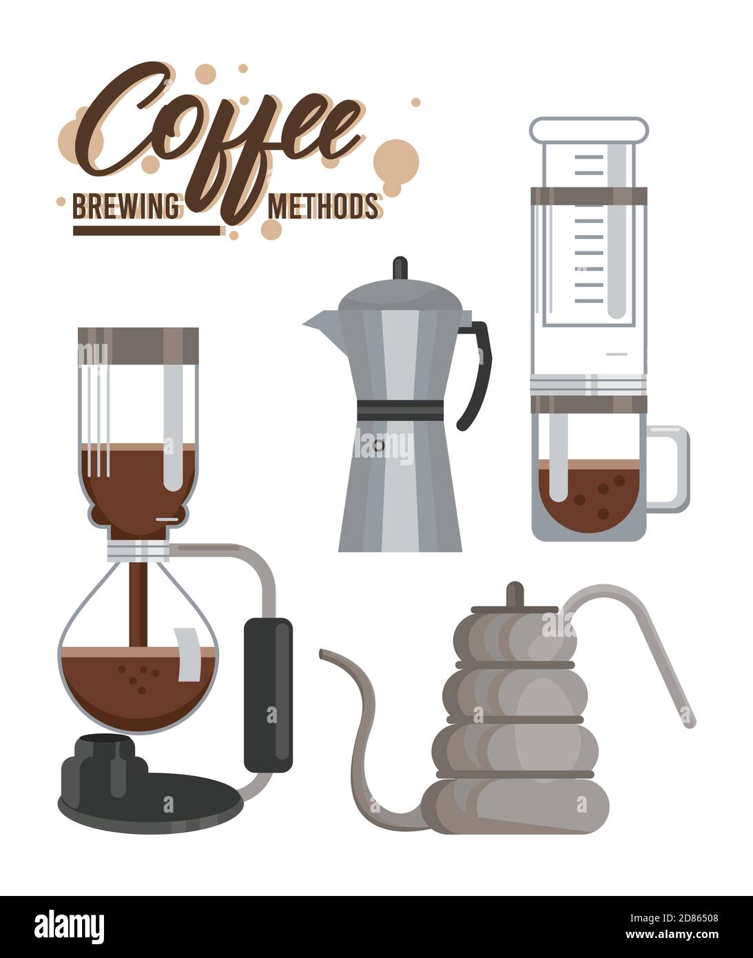 Coffee brewing methods Stock Vector Images - Alamy