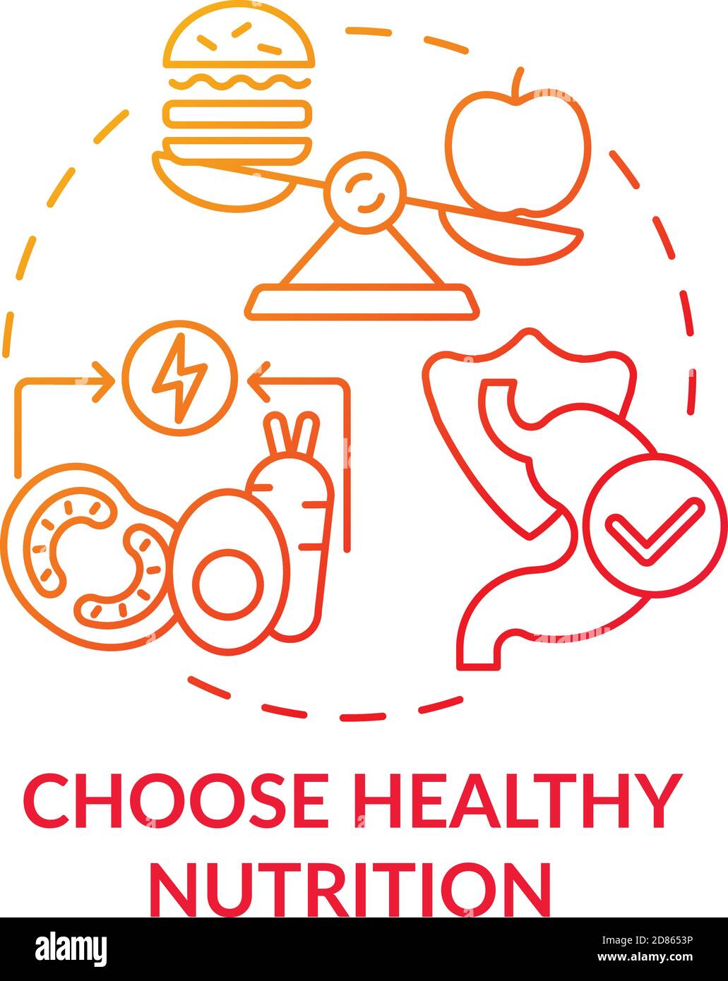 Choose healthy nutrition concept icon Stock Vector Image & Art - Alamy