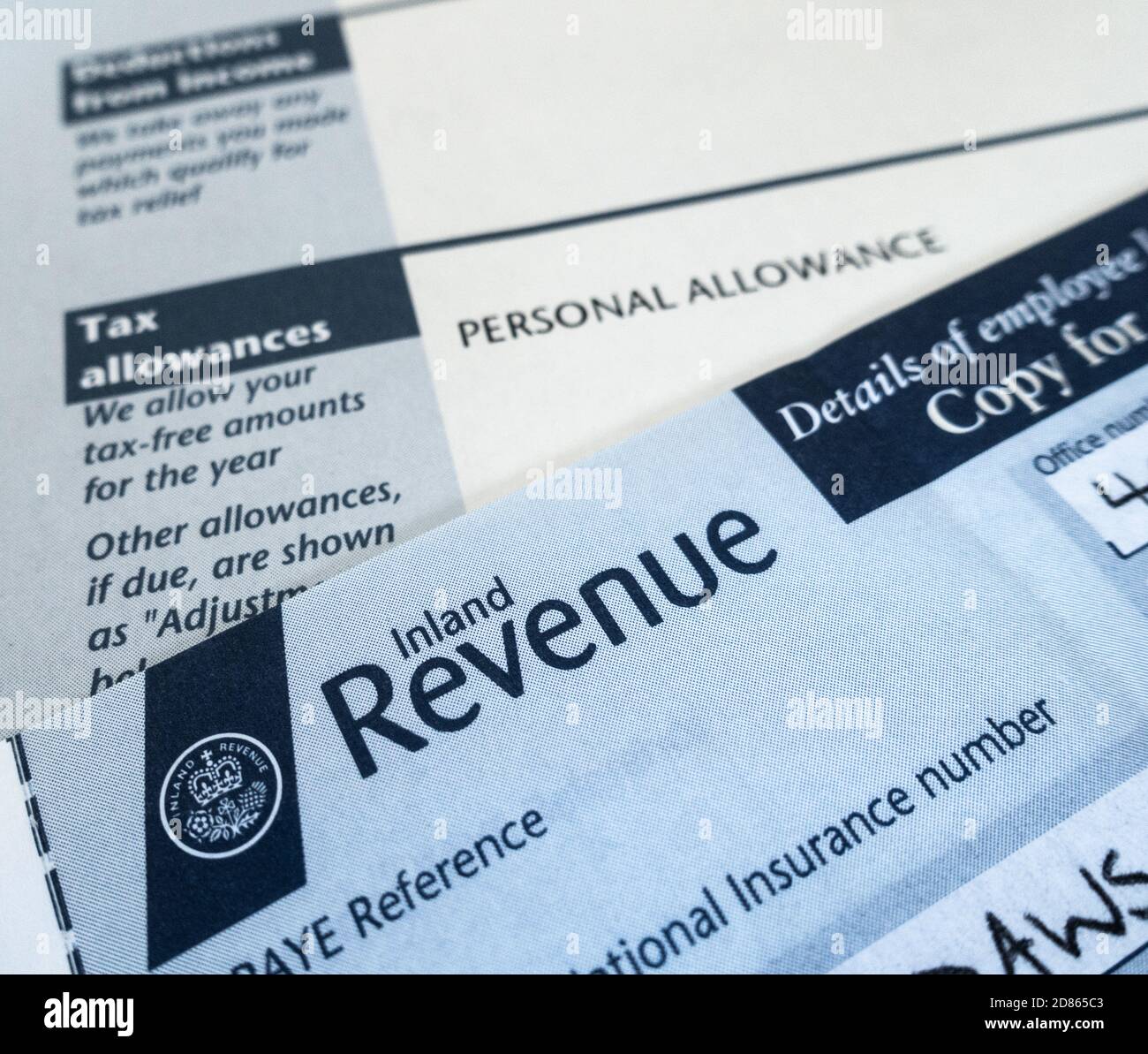 Inland Revenue P45 form Stock Photo - Alamy