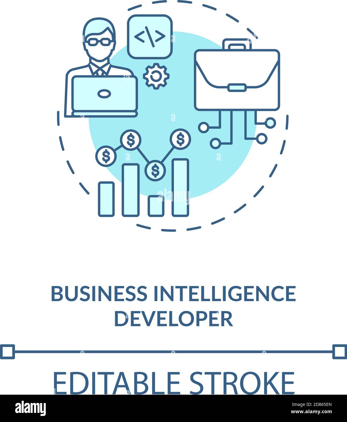 Business Intelligence Developer concept icon Stock Vector Image & Art ...