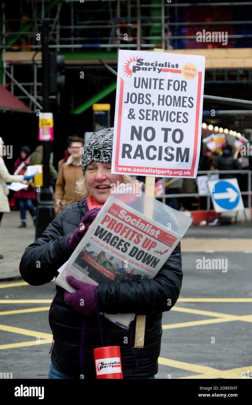 London, United Kingdom, 17th March 2018:- The Stand Up to Racism march ...