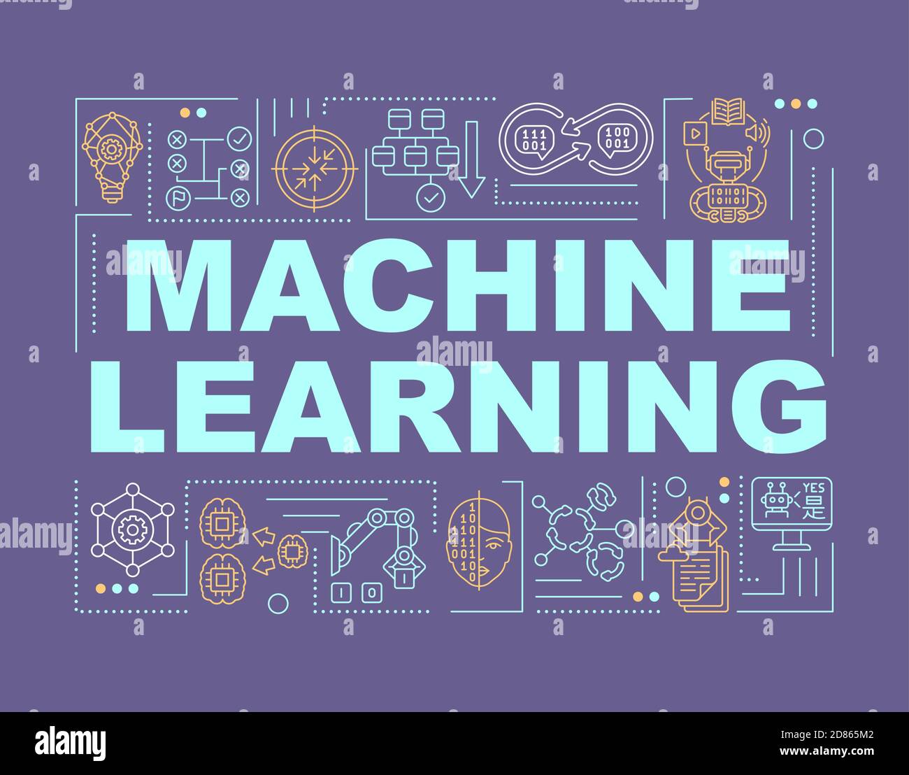 Machine learning technology word concepts banner Stock Vector Image ...