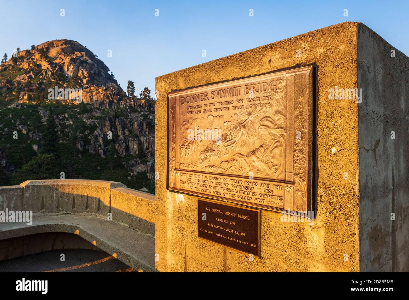 Interpretive plaque on the Donner Summit Bridge, Truckee, California ...