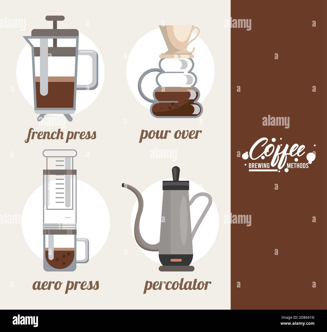 four coffee brewing methods bundle set vector illustration design Stock Vector Image & Art - Alamy