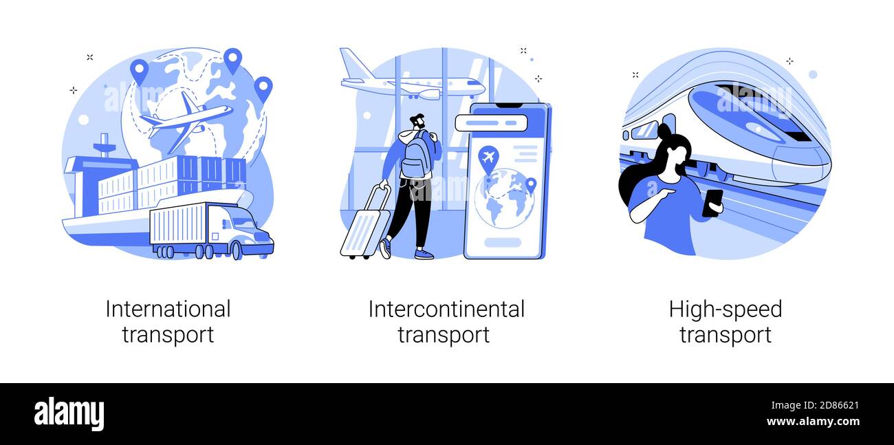 Modern transportation abstract concept vector illustrations Stock ...