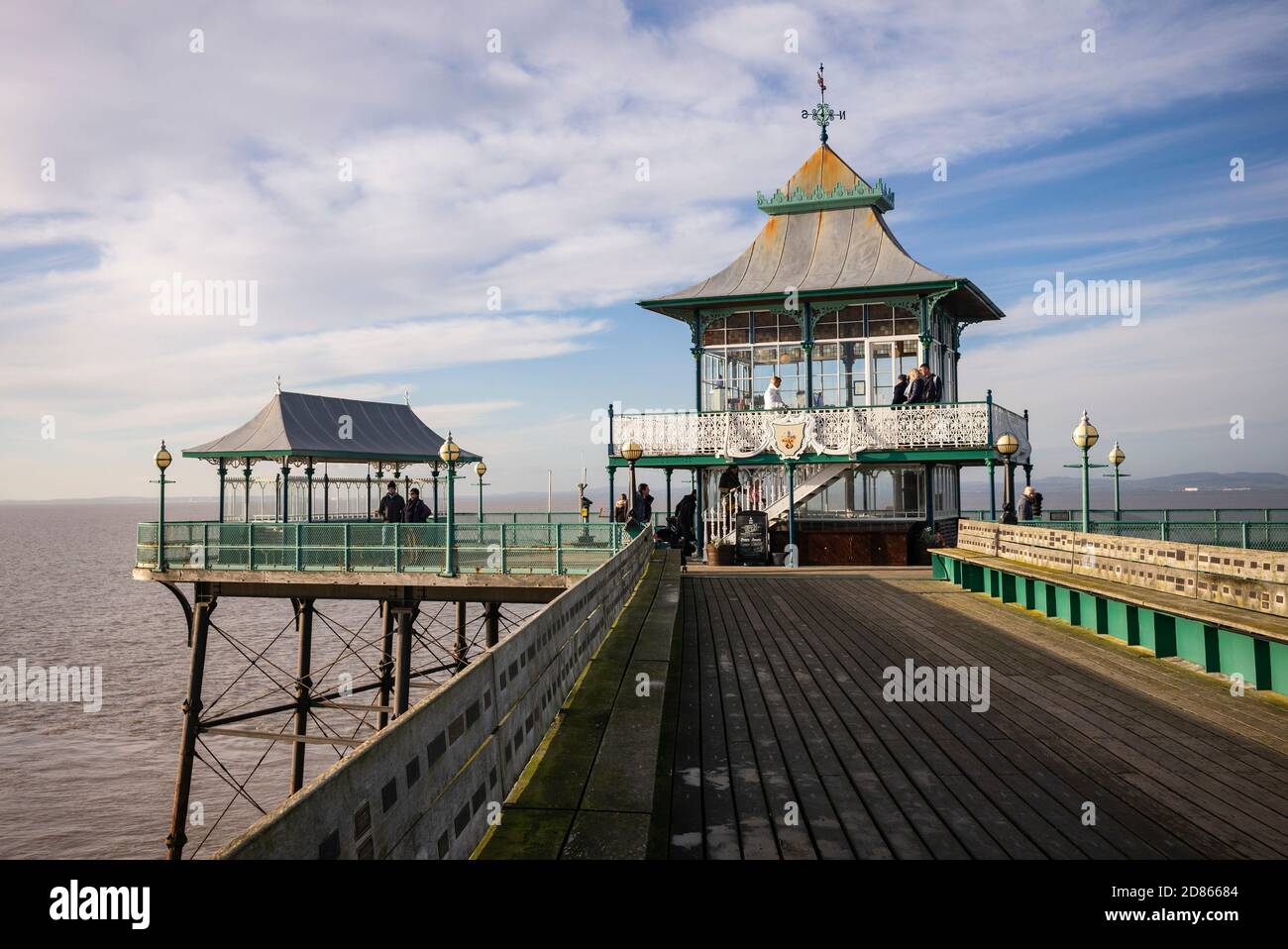 Victorian Pavilion at the end of Clevedon Pier, Somerset, UK, a Grade 1 ...