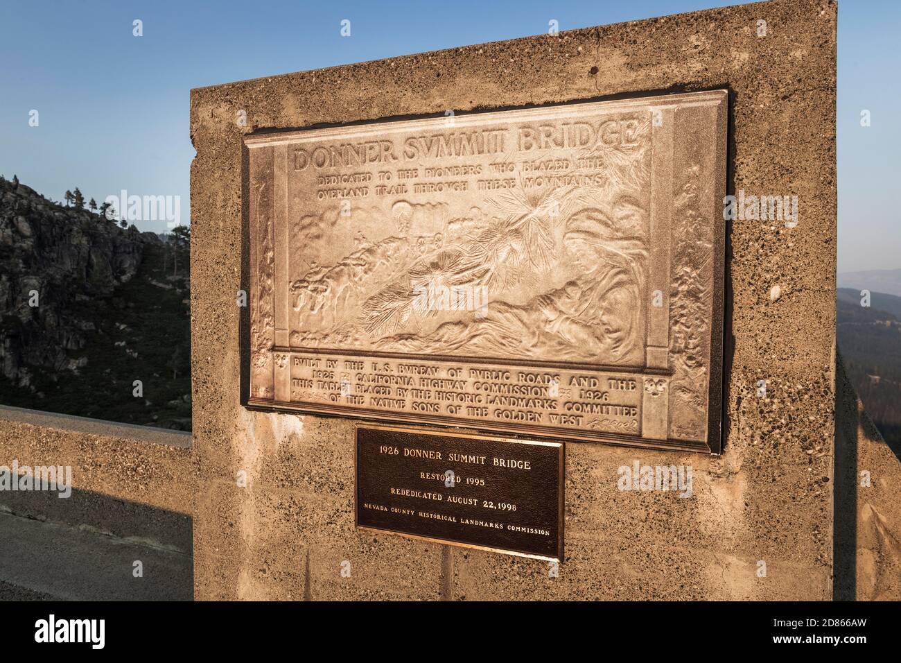 Interpretive plaque on the Donner Summit Bridge, Truckee, California ...