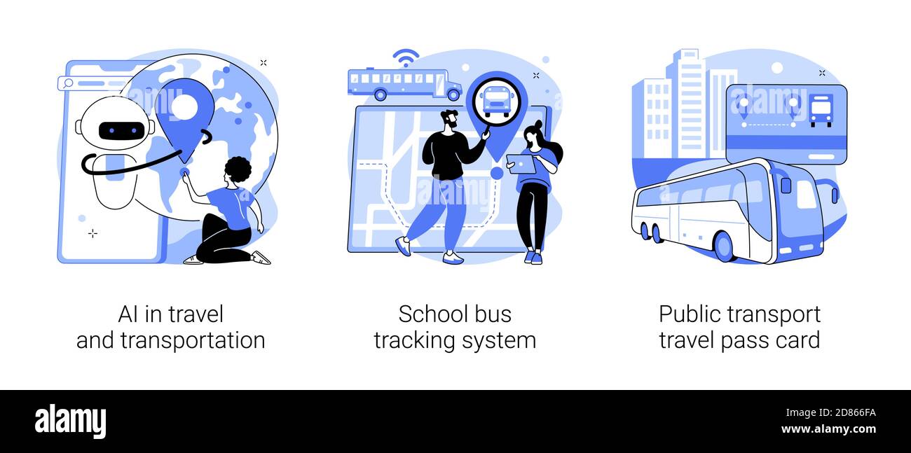 Technology in transportation abstract concept vector illustrations ...