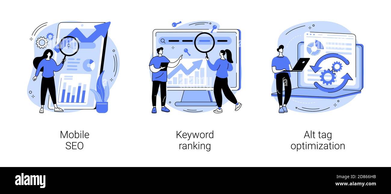 Search engine marketing abstract concept vector illustrations Stock ...