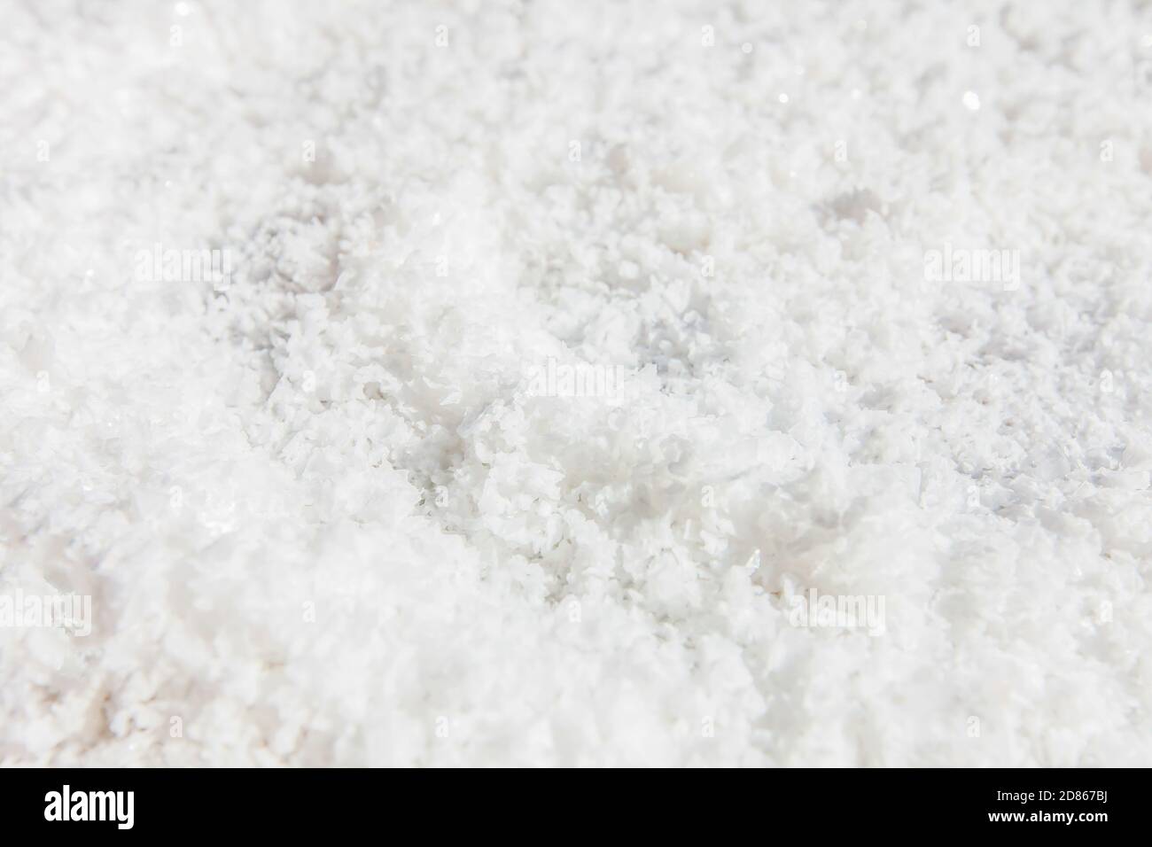 Pure white crystal salt on the table, pure white crystal salt or rock ...