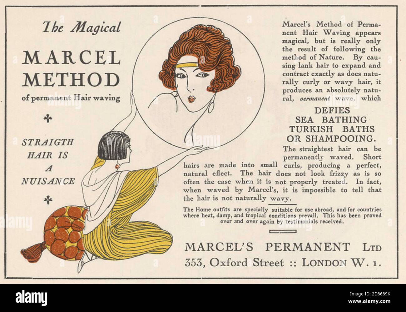PERM HAIRSTYLE advert 1920 Stock Photo - Alamy