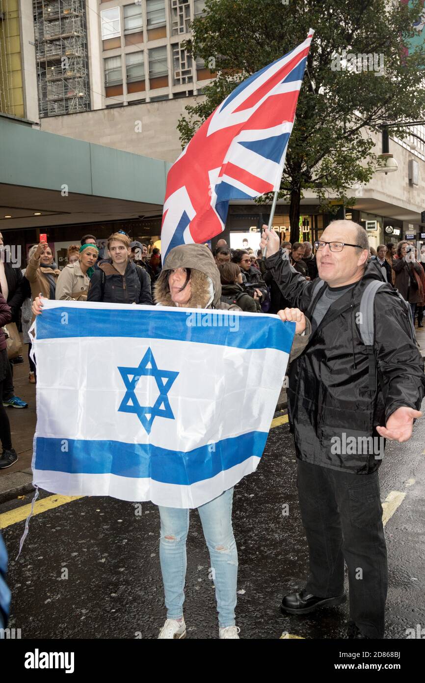 4th November 2017, London, United Kingdom:-Pro Israeli protesters ...
