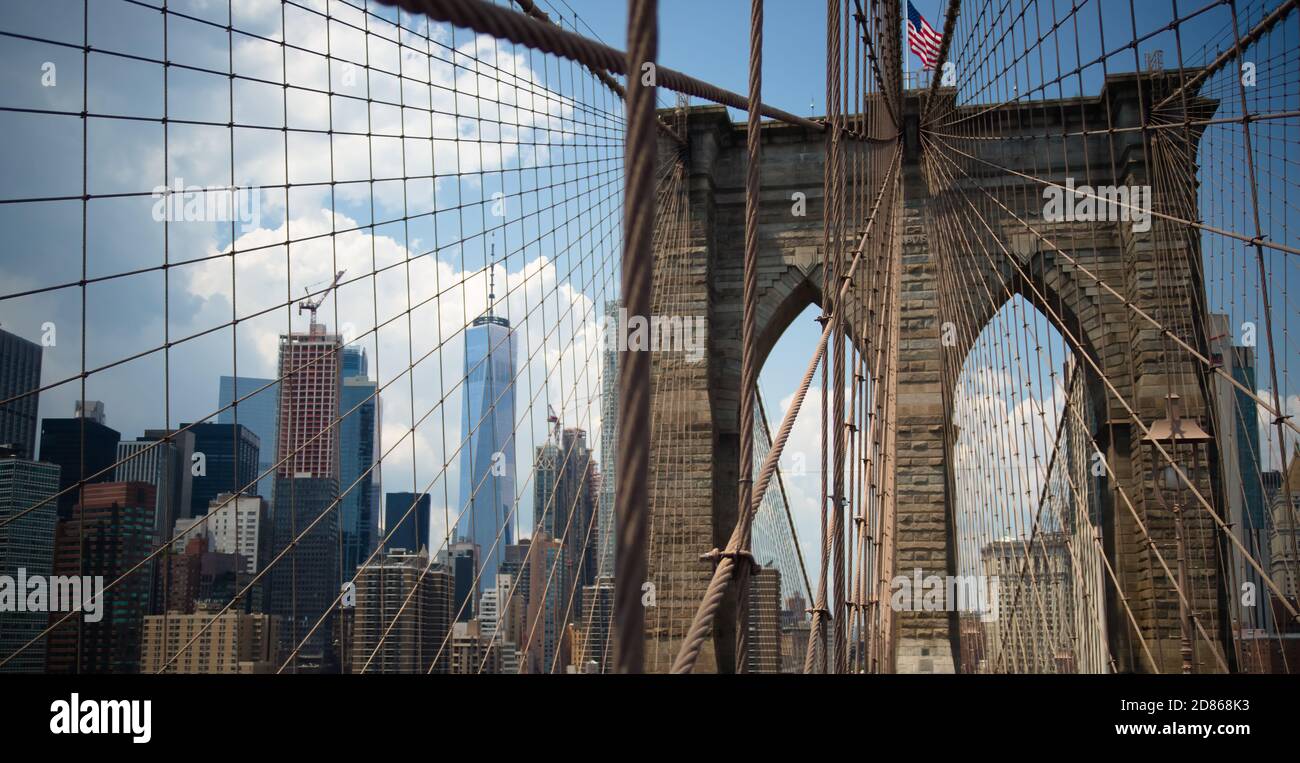 American flag waving urban bridge hi-res stock photography and images ...