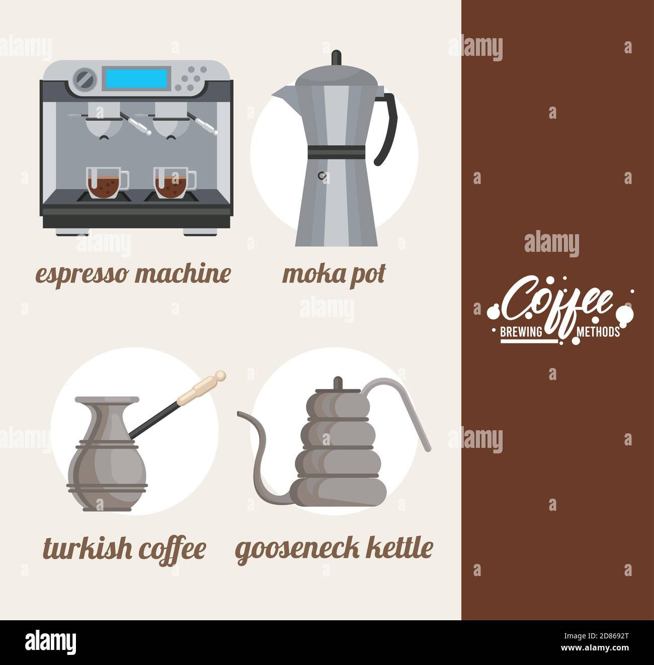 coffee brewing methods bundle vector illustration design Stock Vector ...