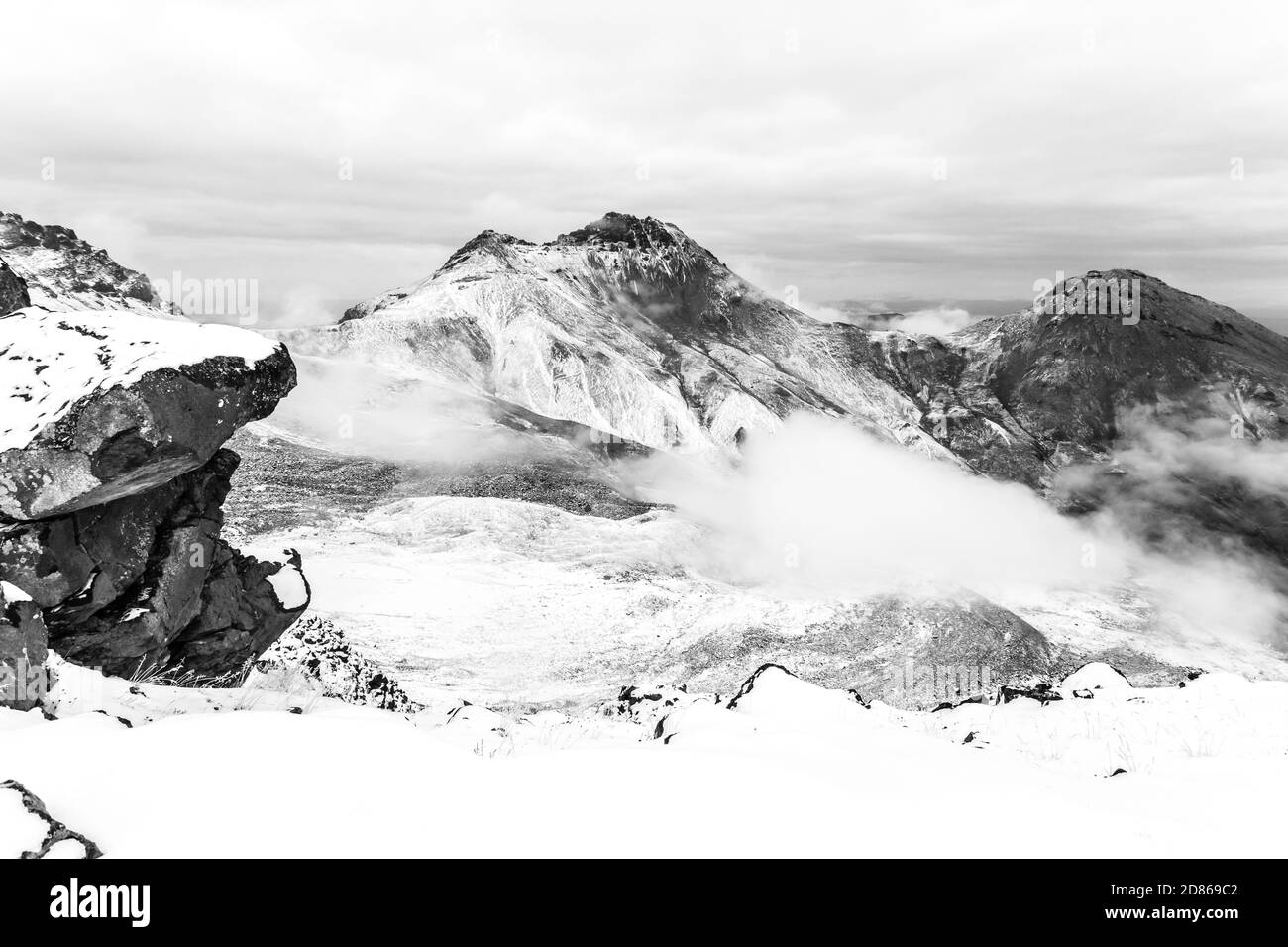 Crater of Mount Aragats, northern summit, at 4,090 m , Armenia Stock ...
