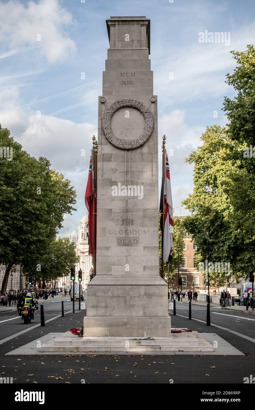 London, 28th September 2017:-The Cenotaph, Whitehall. Now designated ...