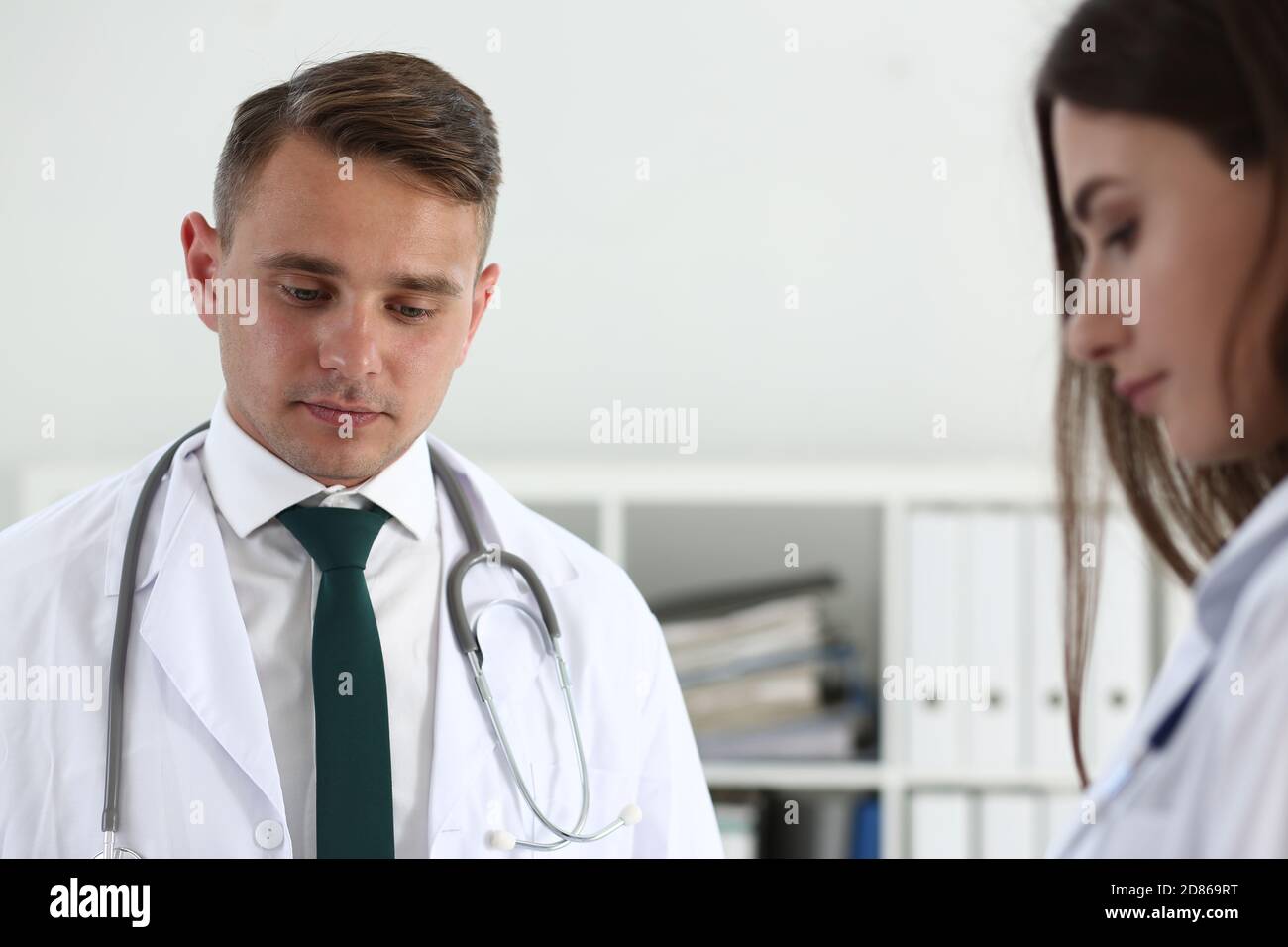 Group of medicine doctors talking during conference Stock Photo - Alamy