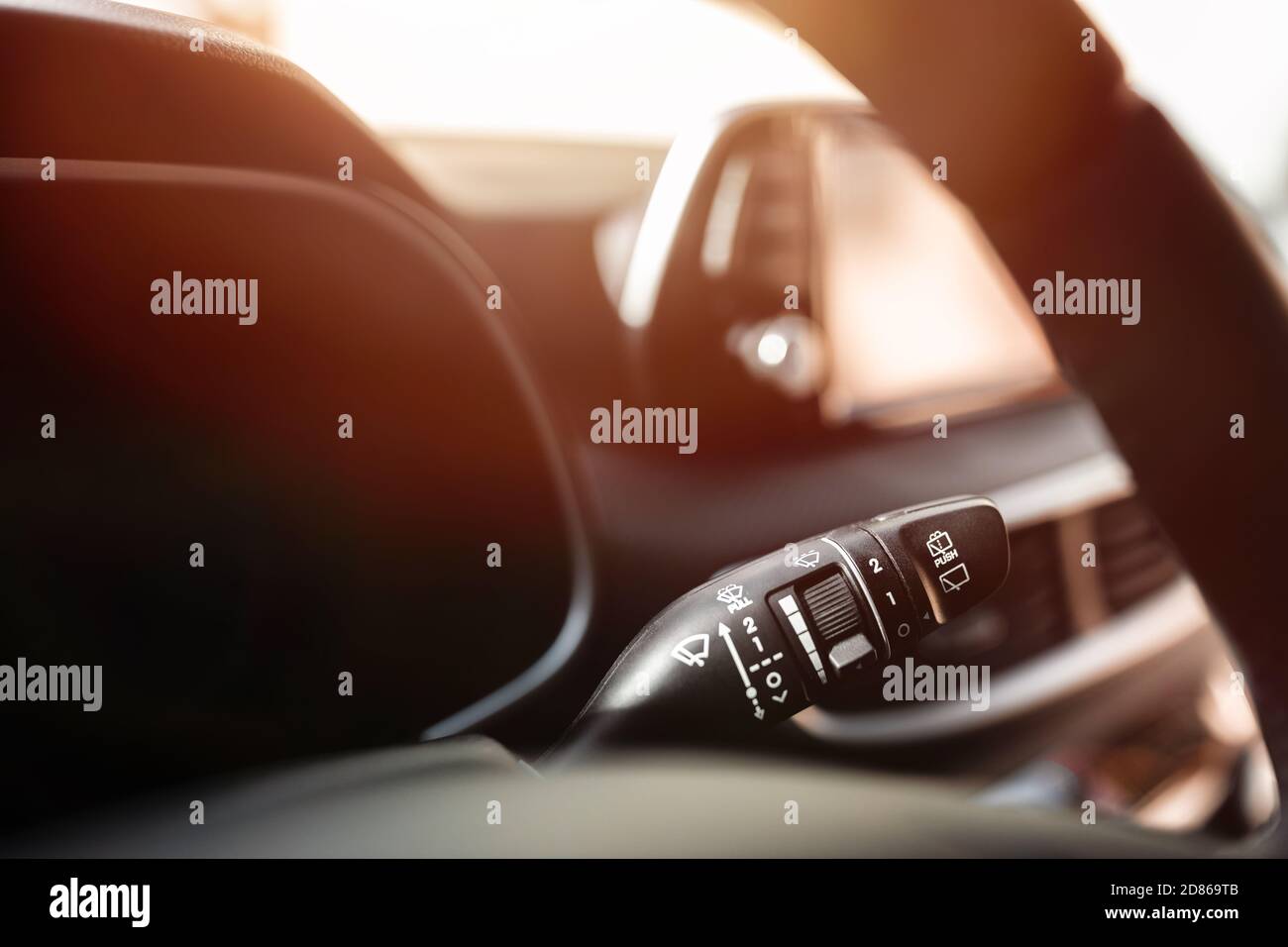 Interior view of a modern new car Stock Photo - Alamy