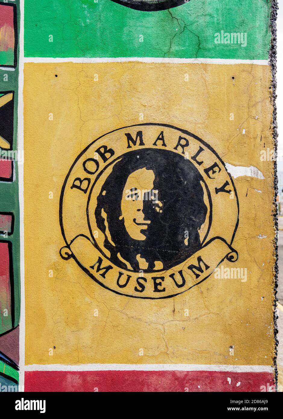 Graffiti Mural Painting at Bob Marley Museum, 56 Hope Road, Kingston ...