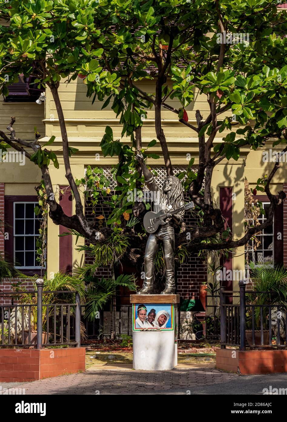 Bob Marley Statue in front of the Bob Marley Museum, 56 Hope Road ...