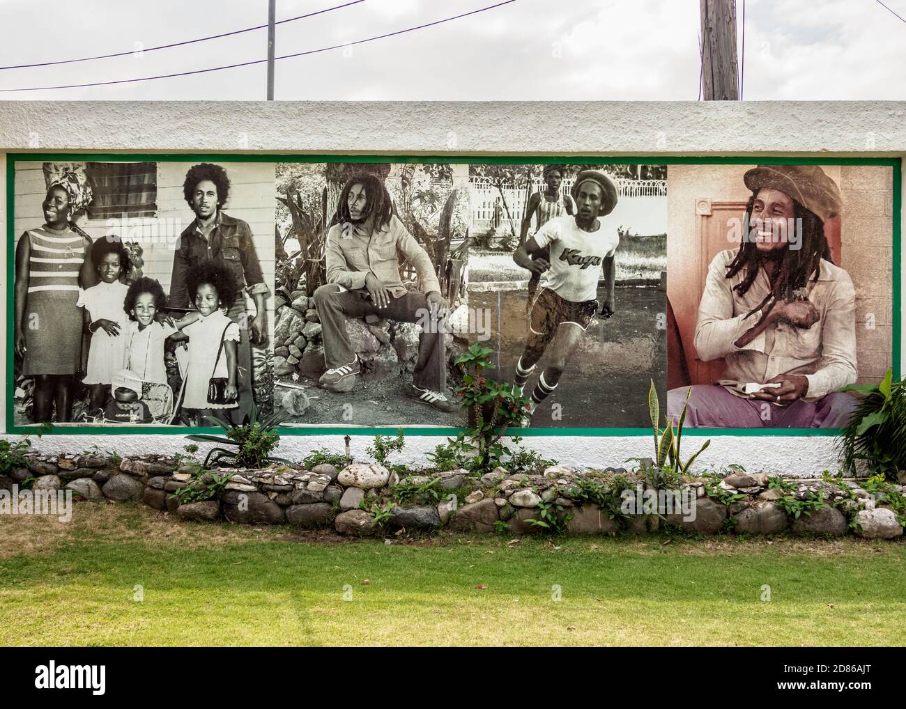 Photographs at the walls of Bob Marley Museum, 56 Hope Road, Kingston ...