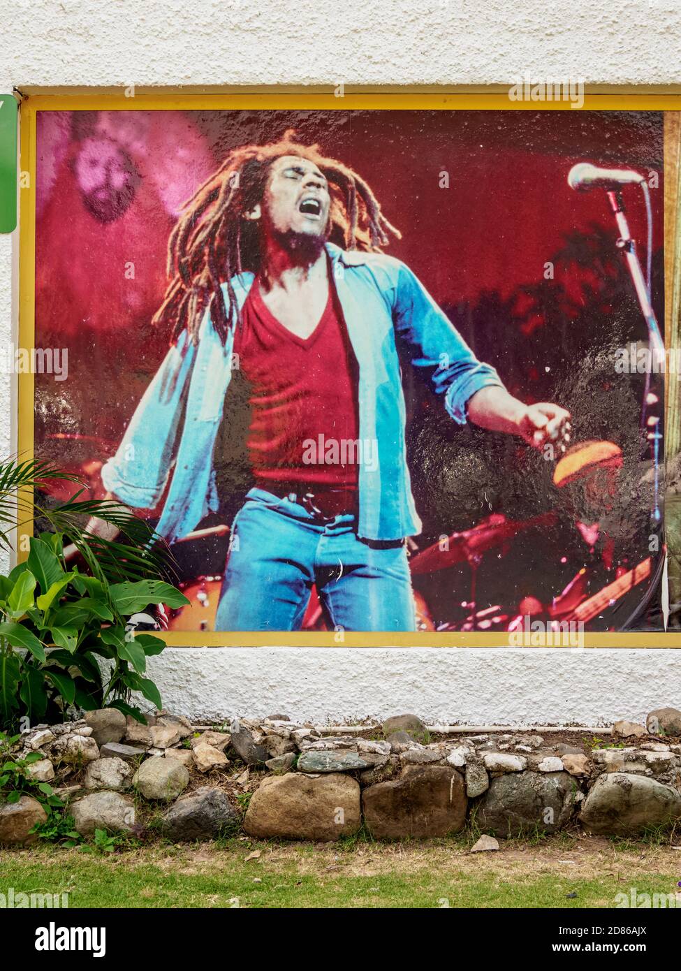 Photographs at the walls of Bob Marley Museum, 56 Hope Road, Kingston ...
