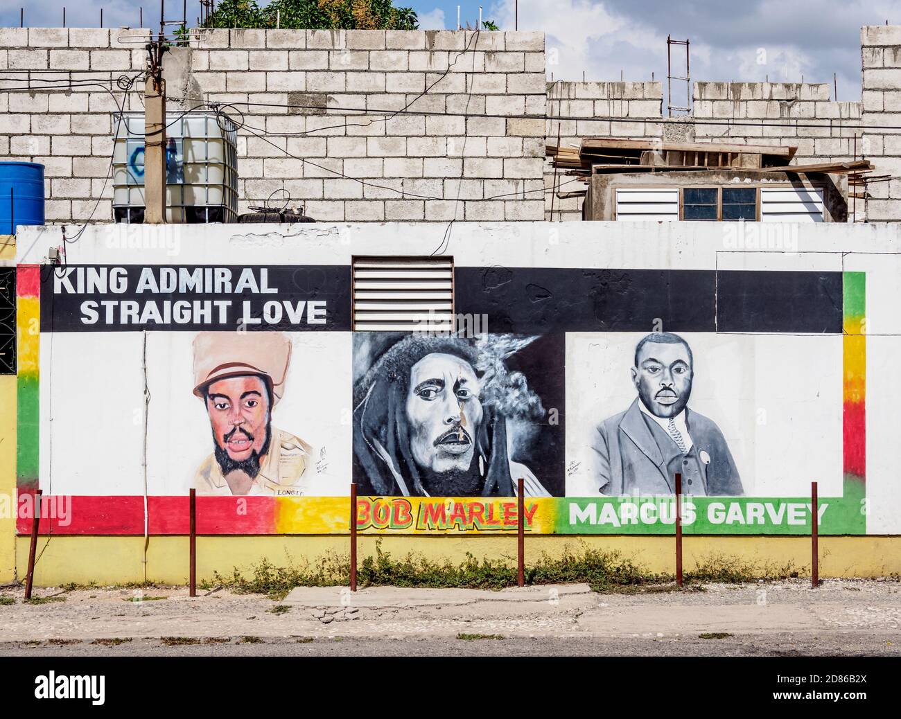 Mural Painting in Trench Town, Kingston, Saint Andrew Parish, Jamaica ...