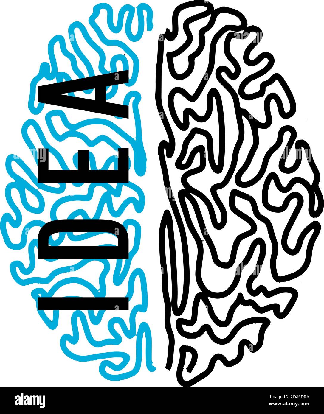 Human brain vector icon illustration isolated on white background ...