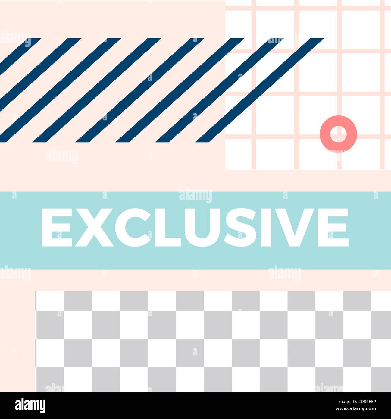 Memphis style post. Trendy abstract exclusive social media post ...