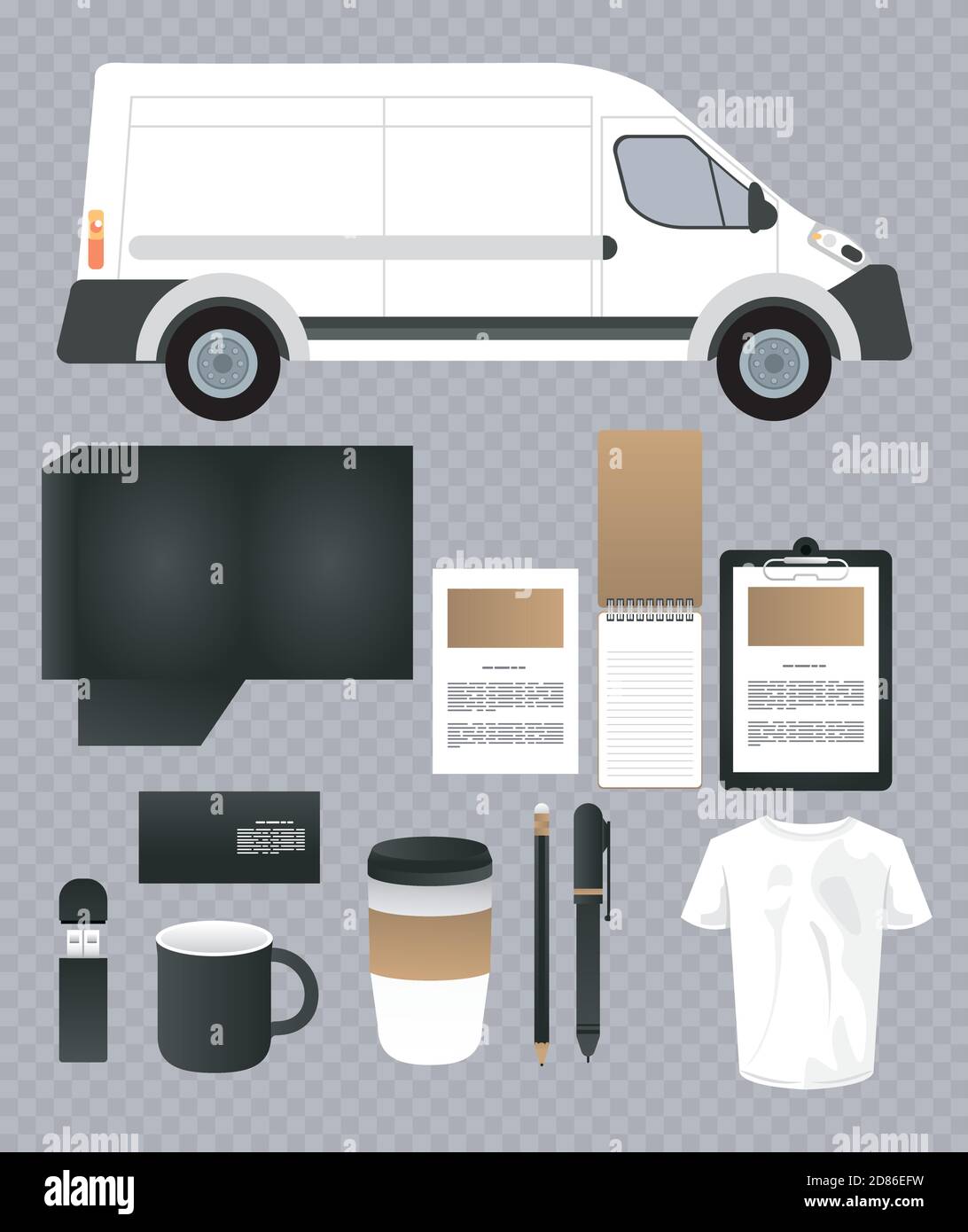 bundle of mockup elements branding vector illustration design Stock ...