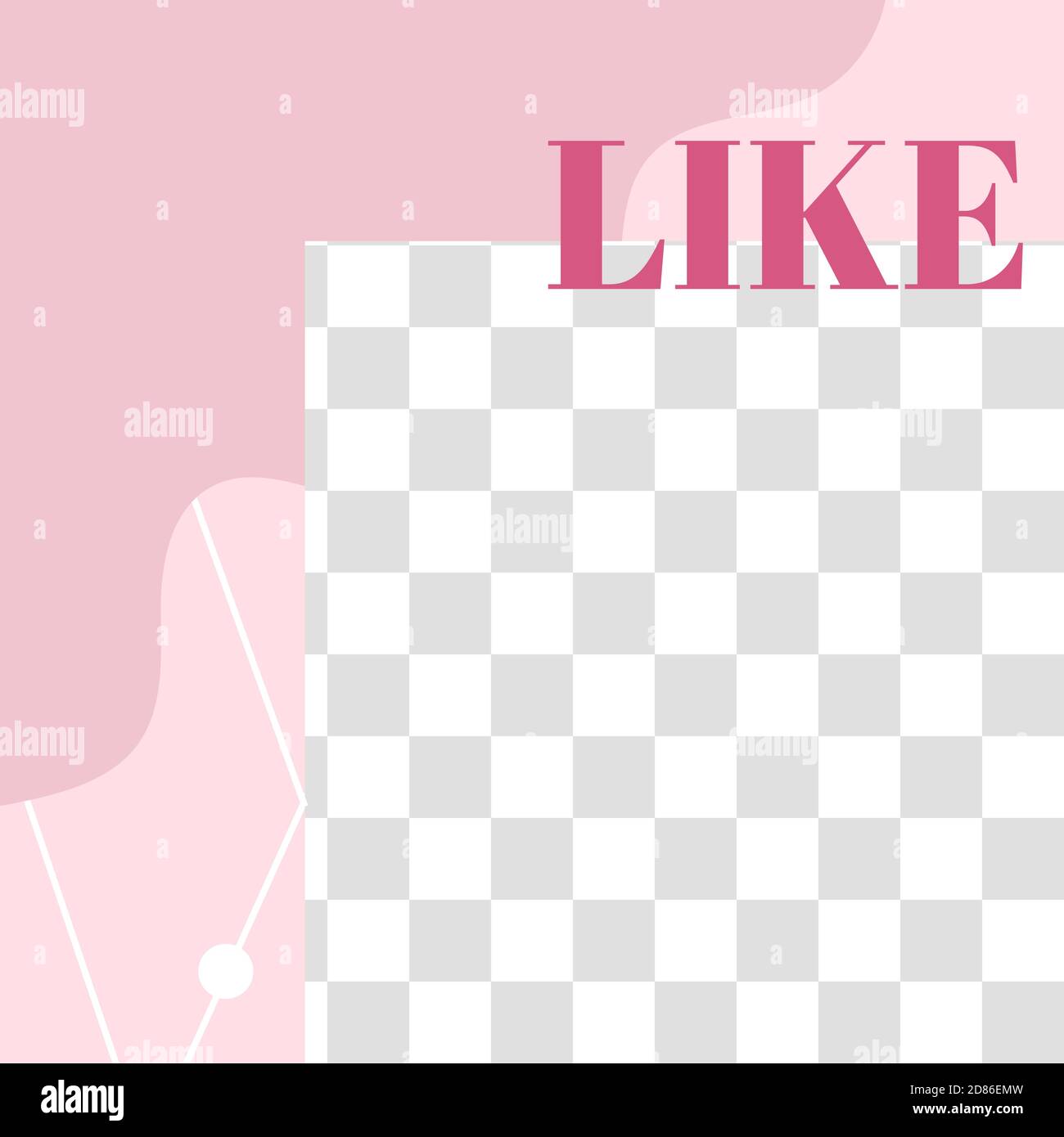 Pink floral post. Cute abstract like social media post template Stock ...