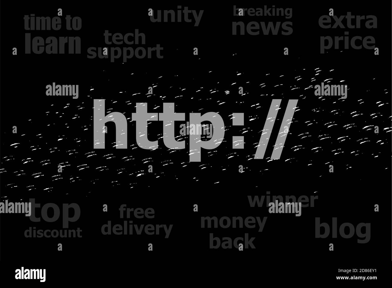 Text http. web design concept . Black and white abstract background ...