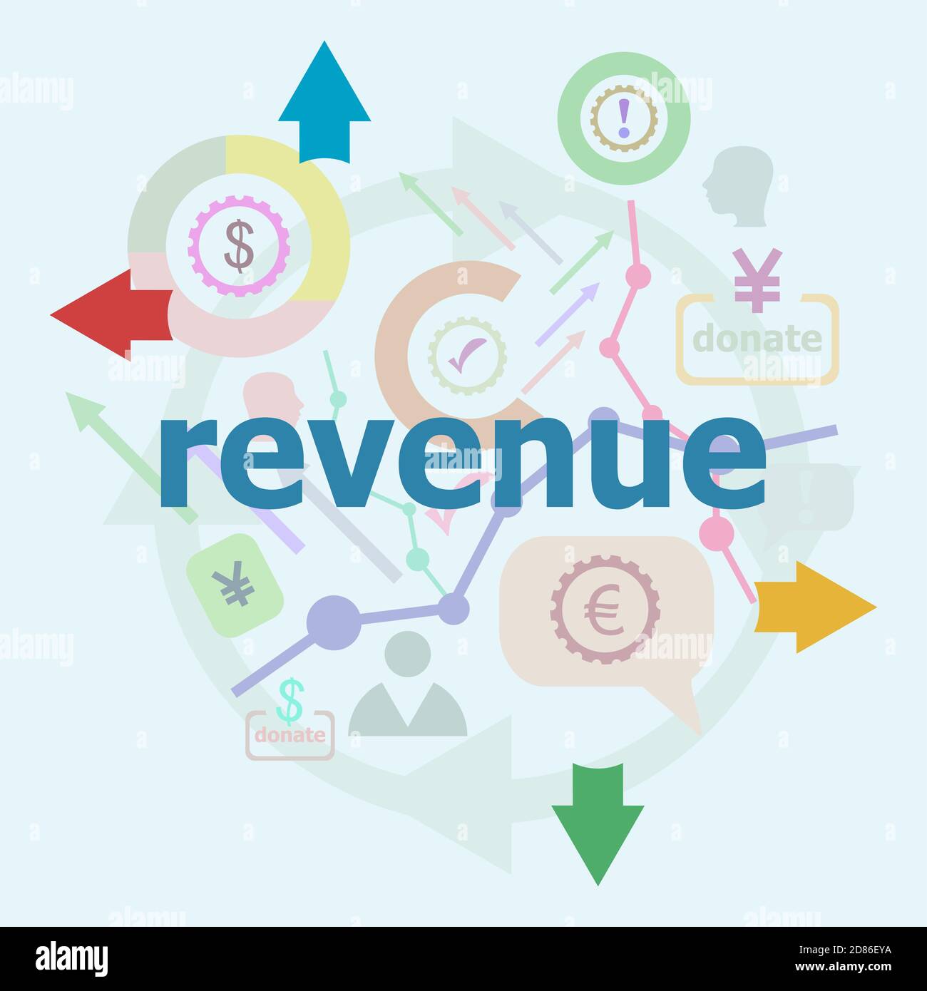 Text Revenue. Business concept. Abstract infographics options template ...