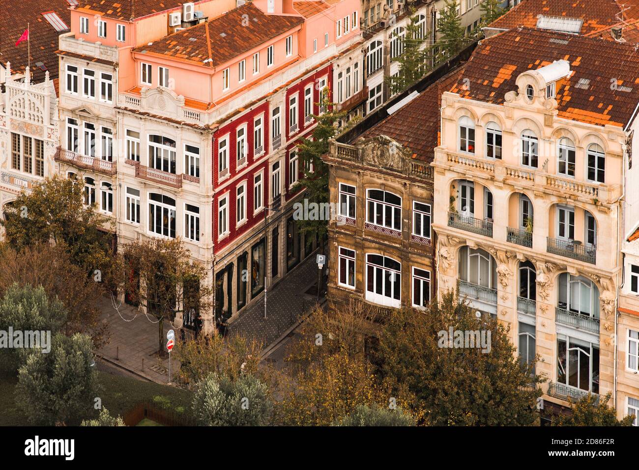 Traditional Portuguese Architecture Buildings in Front of the Park in ...